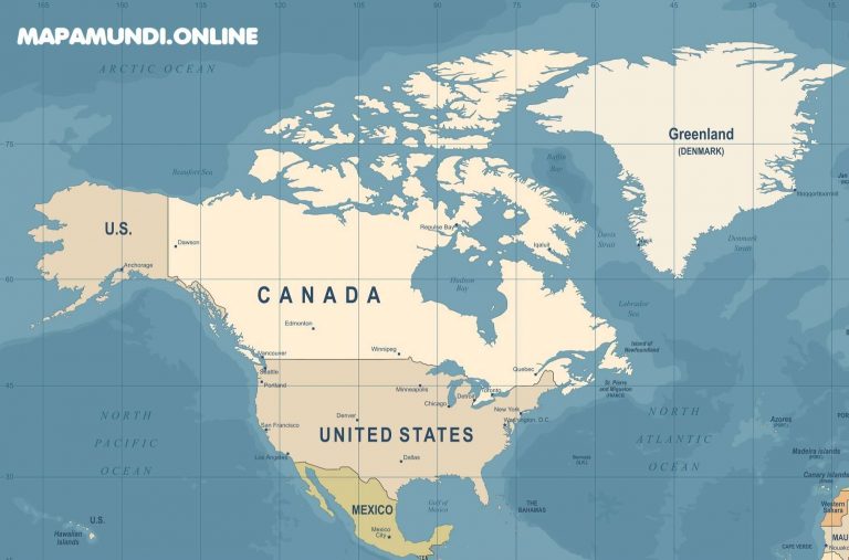 Mapa de América del Norte | Norteamérica | Político | Físico | Para ...